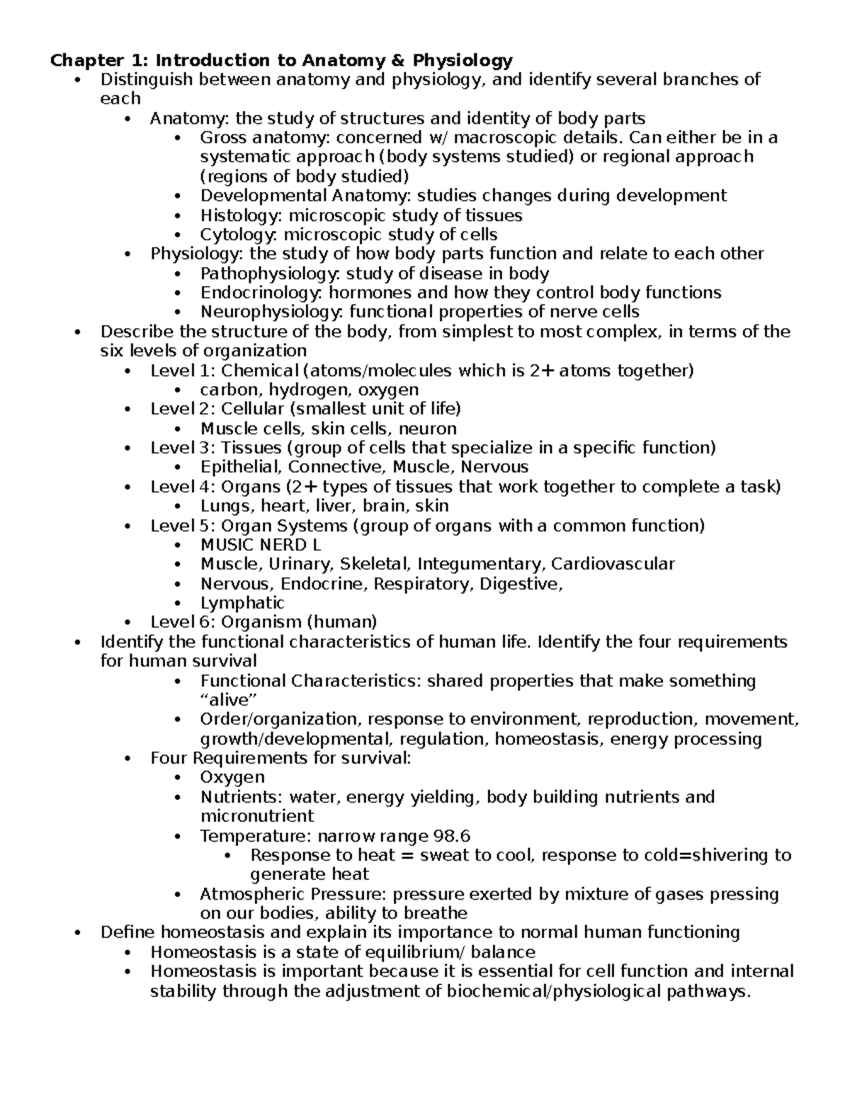 Chapter 1- Intro to Anatomy - Chapter 1: Introduction to Anatomy ...