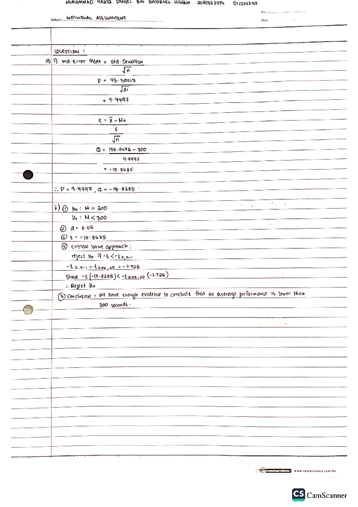 Sta assignment - Sains Matematik - CamScanner CamScanner - Studocu