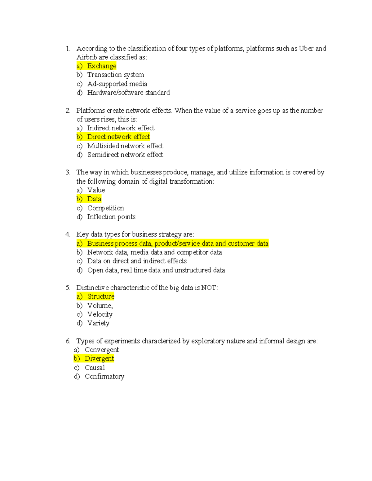 DT mock exam P2 - Mock exam - According to the classification of four ...