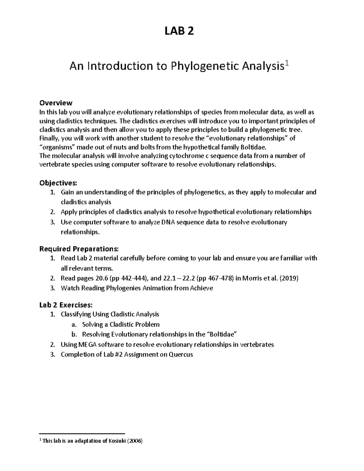 All BIO LABS - Sans - LAB 2 An Introduction to Phylogenetic Analysis 1 ...