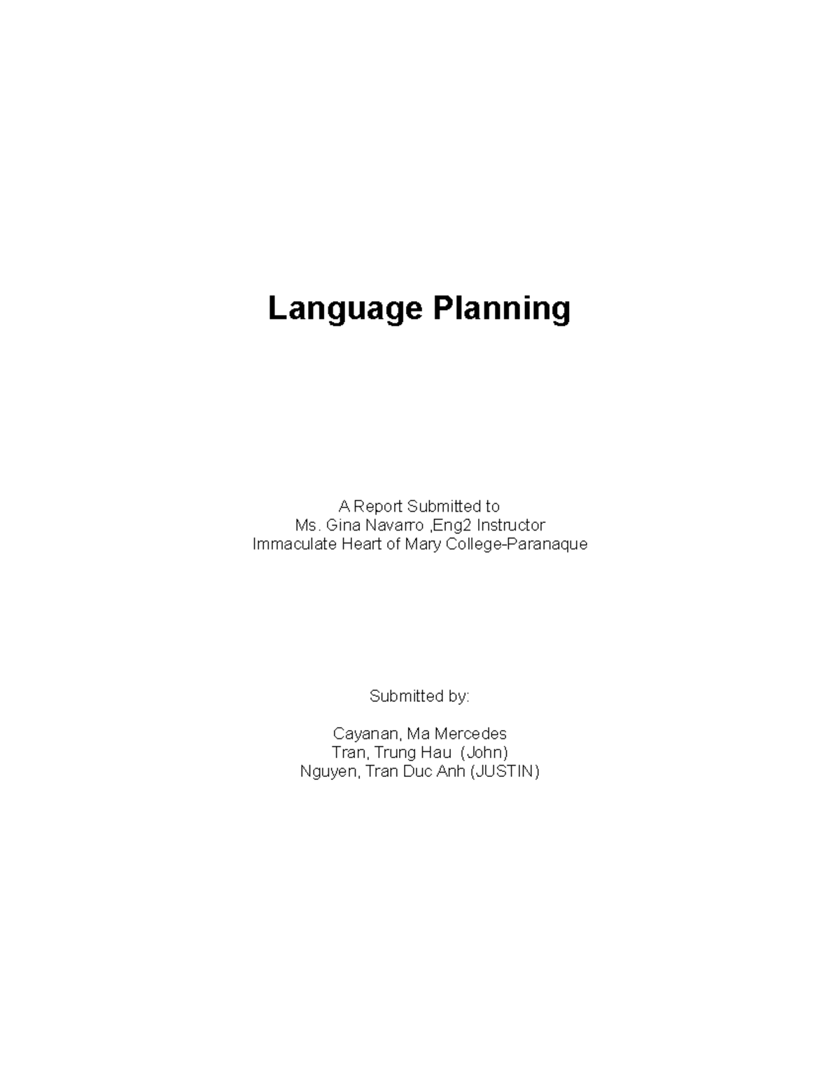 Language-Planning-1 for language acquisition - Language Planning A ...