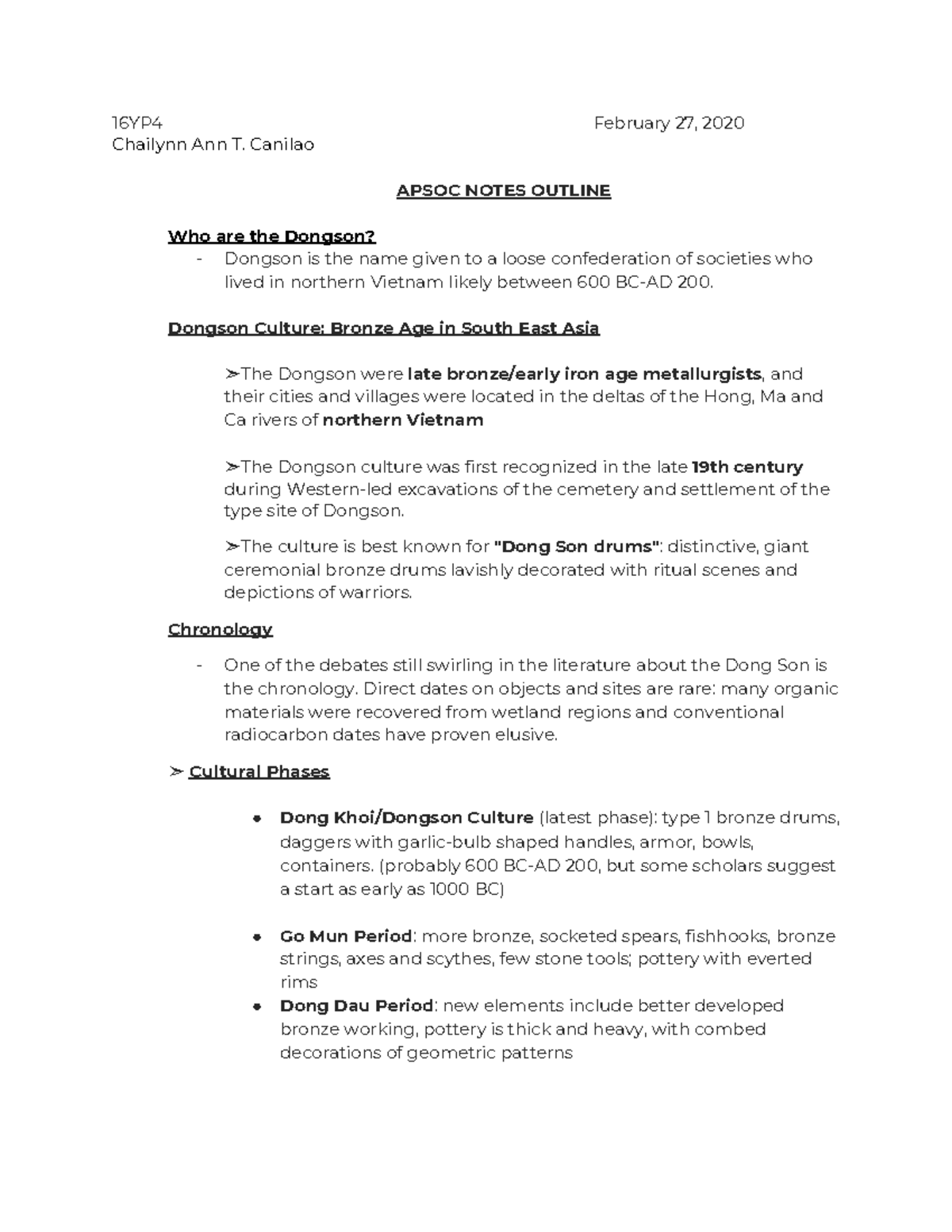 Canilao, Apsoc Note Outline - 16YP4 February 27, 2020 Chailynn Ann T ...
