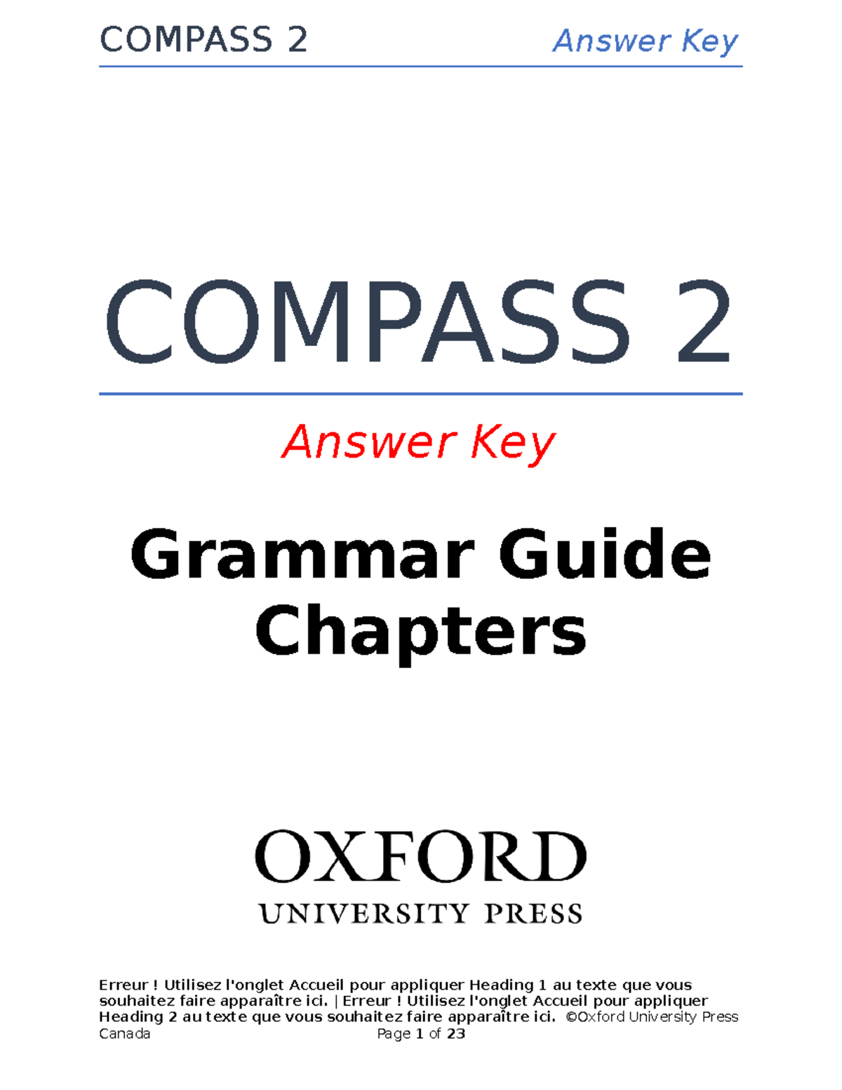 C2 AK Grammar Chapters - COMPASS 2 Answer Key Grammar Guide Chapters ...