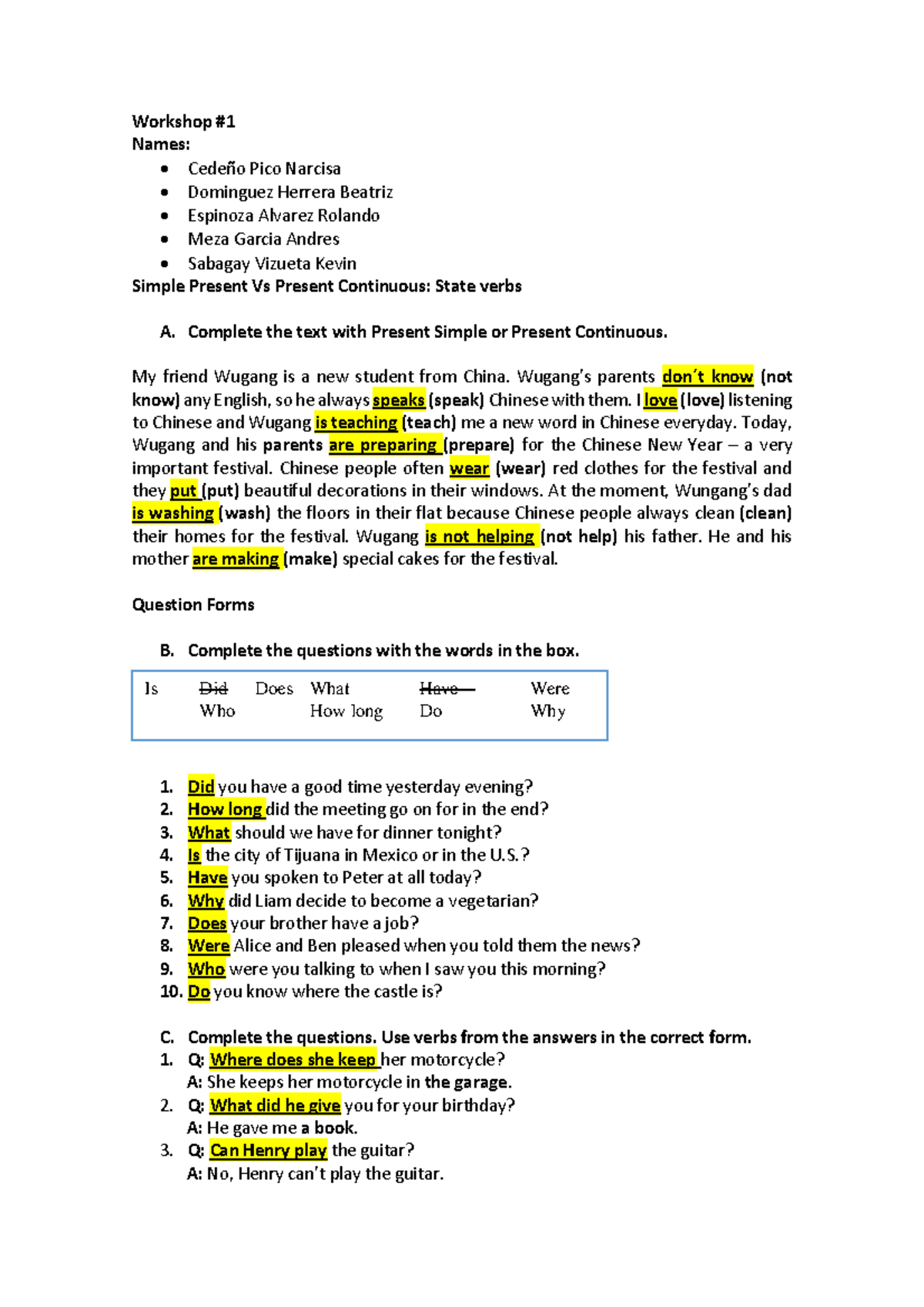 Workshop Unit 1 Module 05 - Workshop # Names: CedeÒo Pico Narcisa Dominguez Herrera Beatriz ...