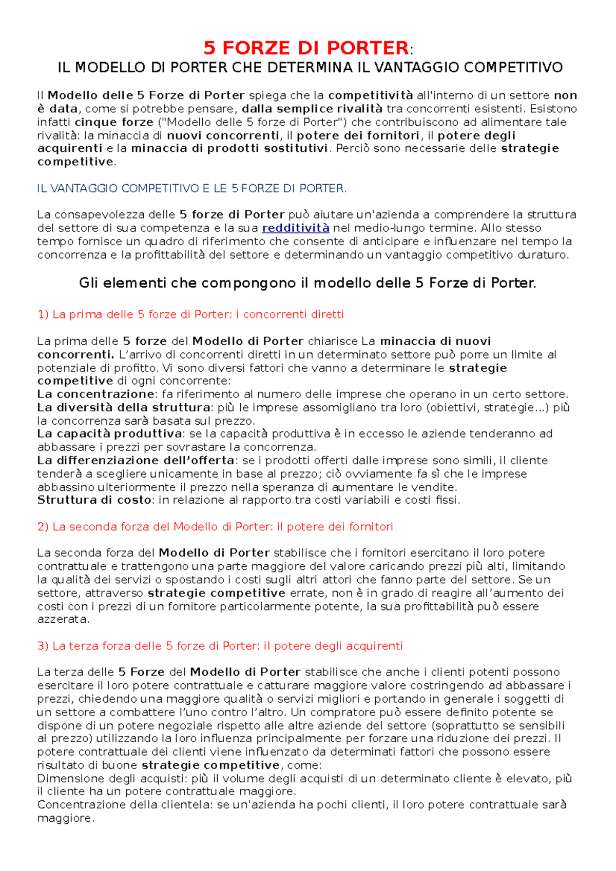 5 forze di Porter - 5 FORZE DI PORTER: IL MODELLO DI PORTER CHE ...