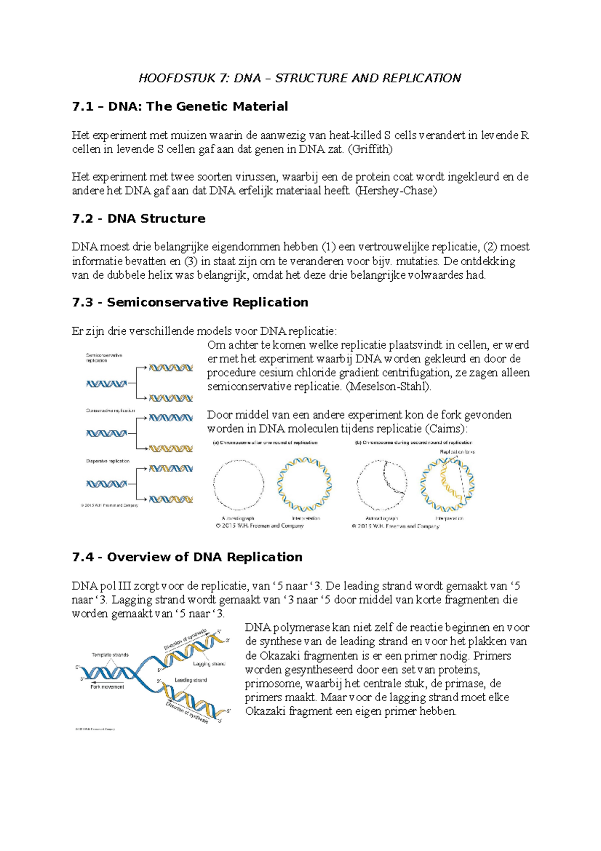 An Introduction to Genetic Analysis - HOOFDSTUK 7: DNA – STRUCTURE AND ...