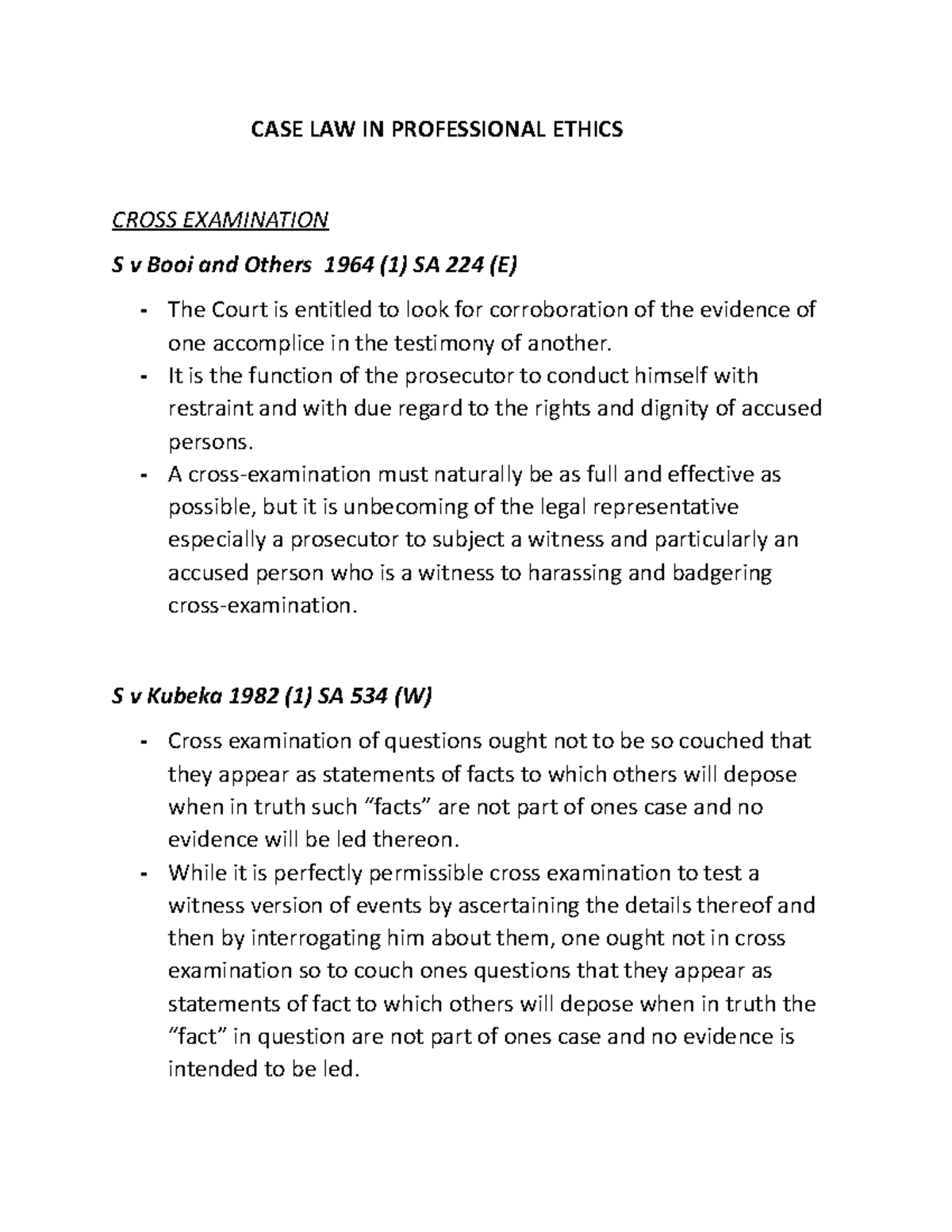 CASE LAW IN Professional Ethics - CASE LAW IN PROFESSIONAL ETHICS CROSS ...