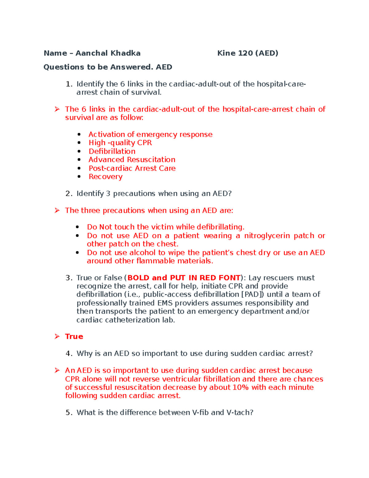 AED - AeD and its summary - Name – Aanchal Khadka Kine 120 (AED ...