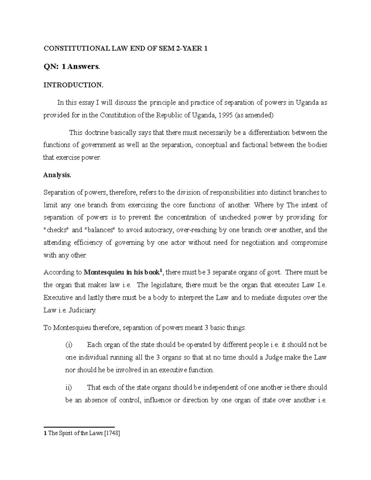 Constitutional LAW A- Booklet - CONSTITUTIONAL LAW END OF SEM 2-YAER 1 ...