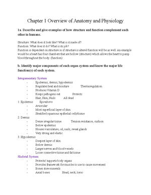 Chapter 1 Overview of Anatomy and Physiology Pt - 2 Homeostasis 2a ...