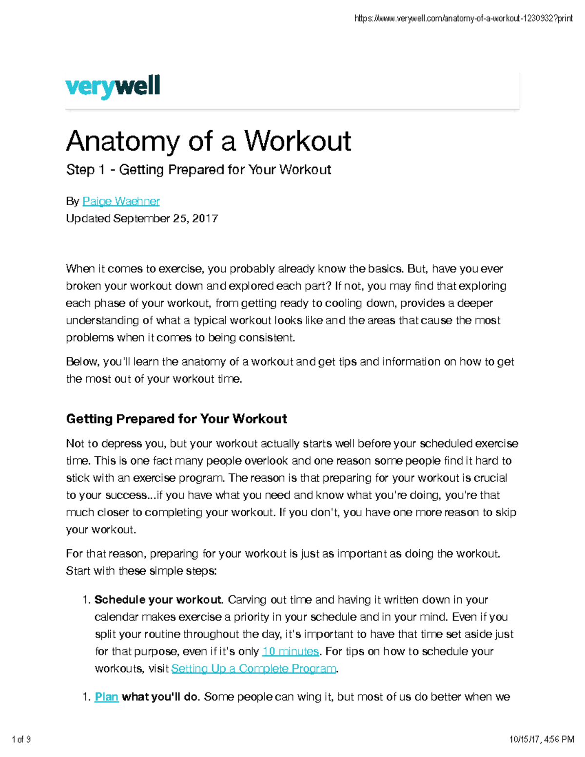 Anatomyofa Workout - its about science - Anatomy of a Workout Step 1 ...