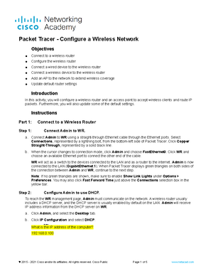 4.1.4 Packet Tracer - ACL Demonstration - Packet Tracer - Access ...