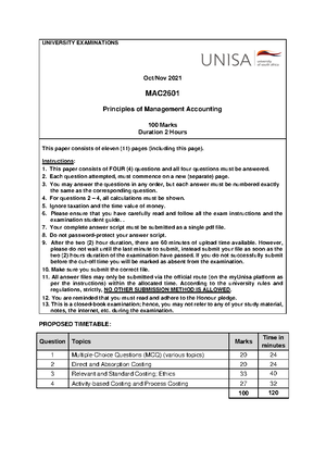 MAC2601 - UNIT 1 1 LEARNING OUTCOMES distinguish between management ...