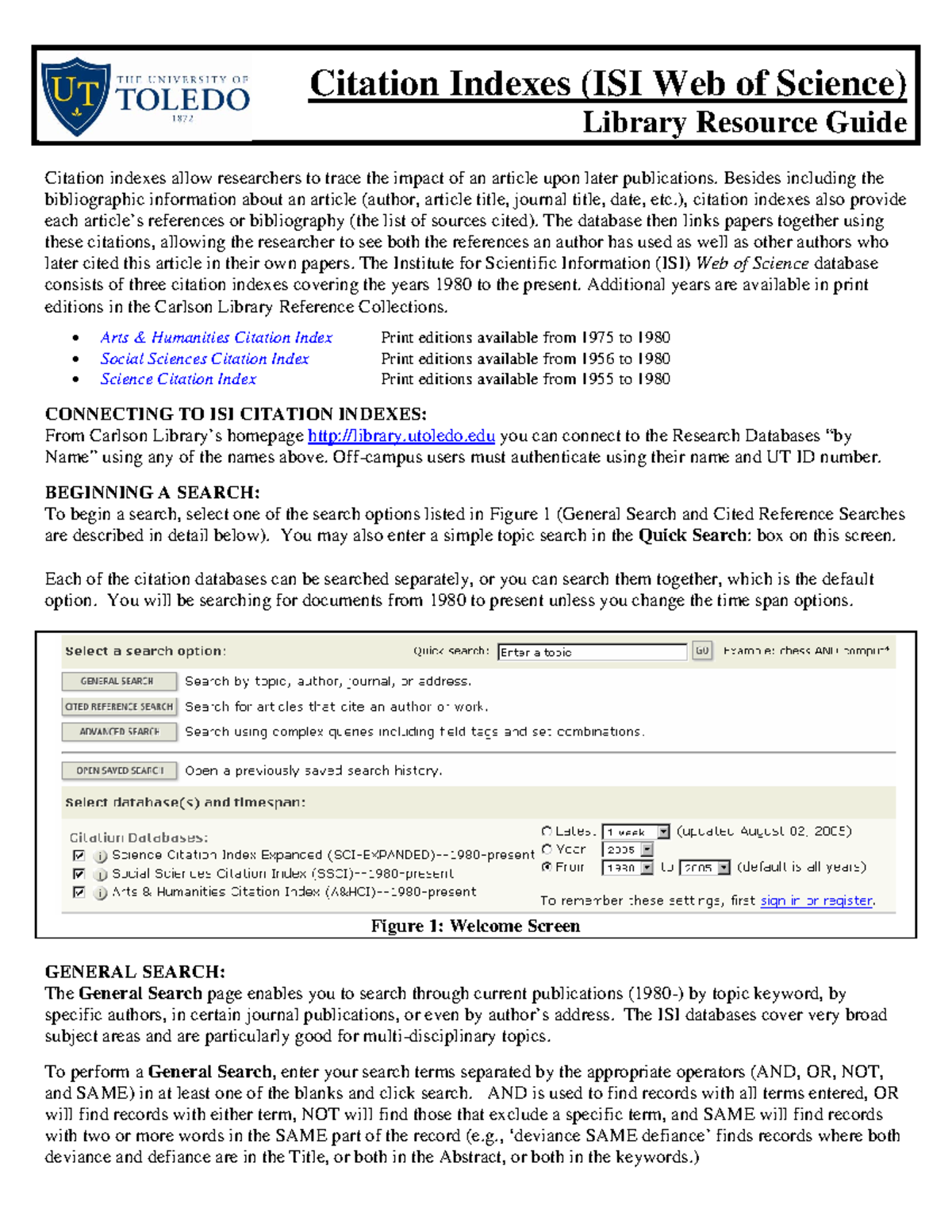 Isicitation - Citation Indexes (ISI Web of Science) Library Resource ...