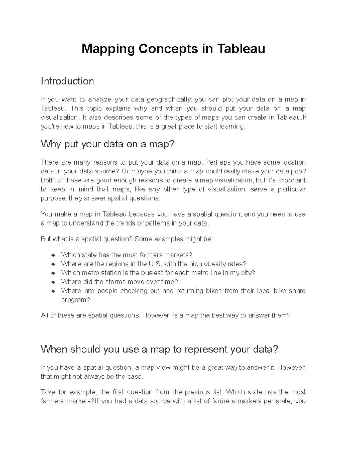 Mapping Concepts in Tableau - Mapping Concepts in Tableau Introduction ...