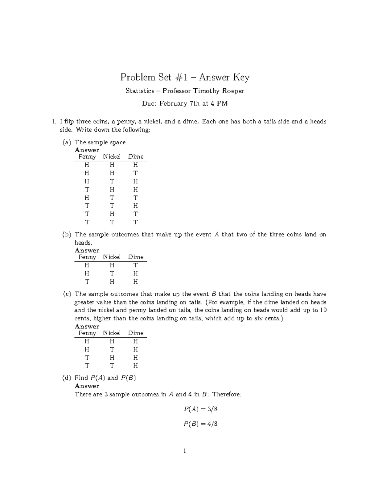 PS1 Statistics SP19 Answer Key - Problem Set #1 – Answer Key Statistics ...