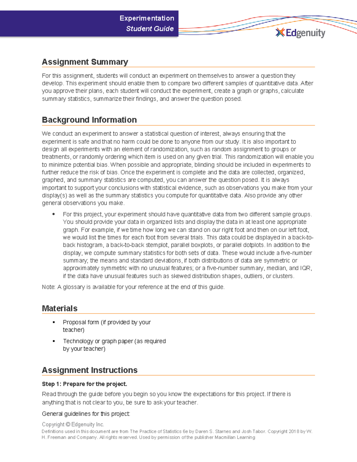 UC Student Guide 3112-04-21 Experimentation - Experimentation Student ...