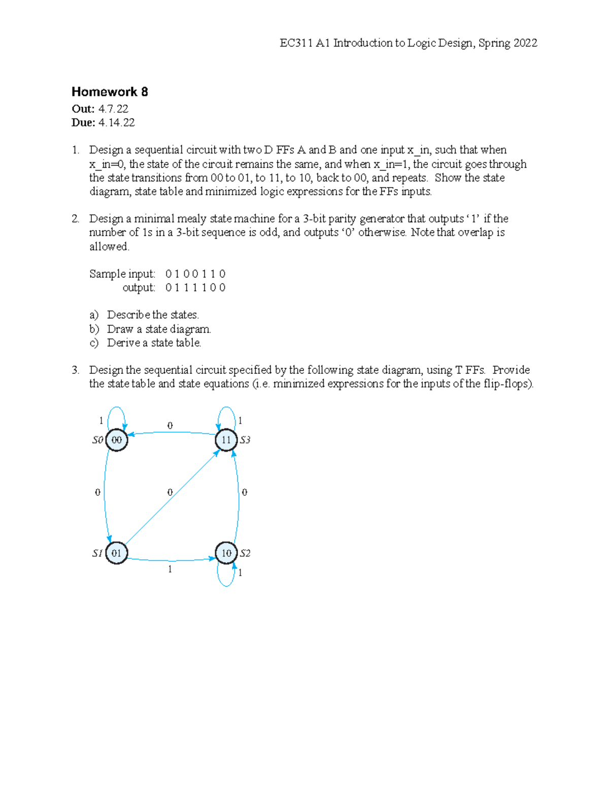 EC311 HW8(11) - Prof. Tali Moreshet - EC311 A1 Introduction to Logic ...