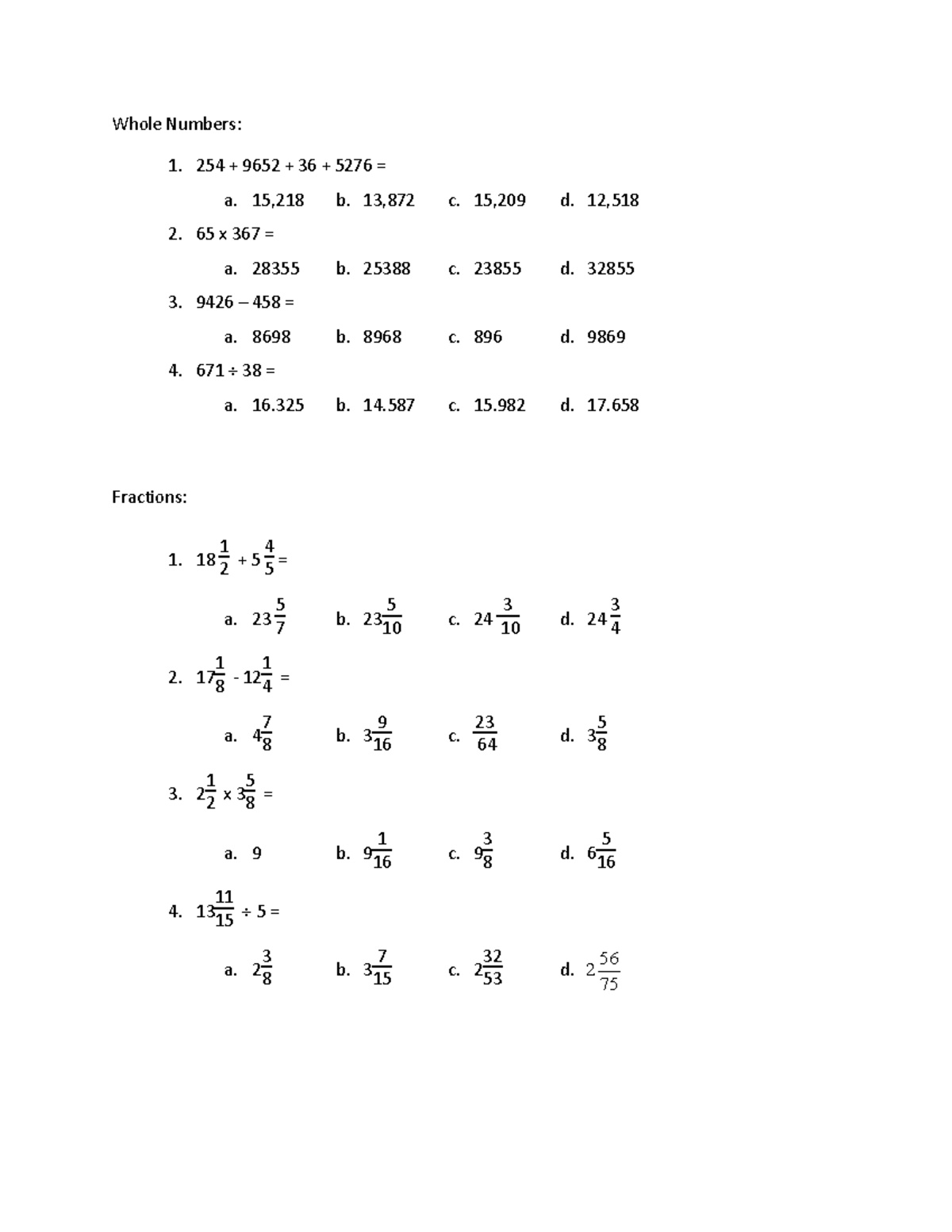 Math pdf - ………. - Whole Numbers: - a. 15,218 b. 13,872 c. 15,209 d. 12 ...