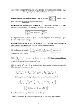 Ejercicios de Integrales - Matemáticas - INTEGRALES INTEGRAL INDEFINIDA ...