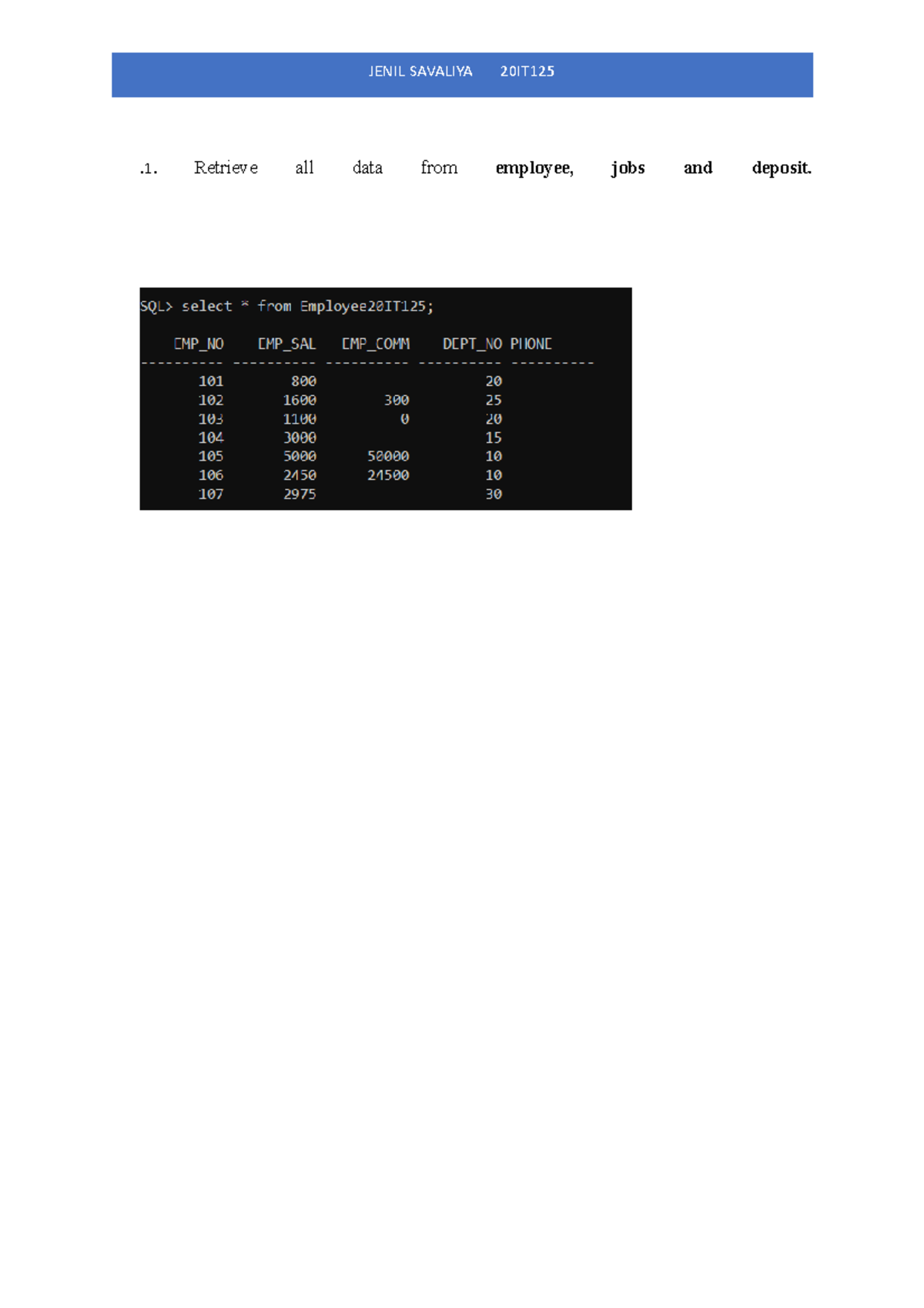 Fetch Data From Schema 1 Retrieve All Data From Employee Jobs And