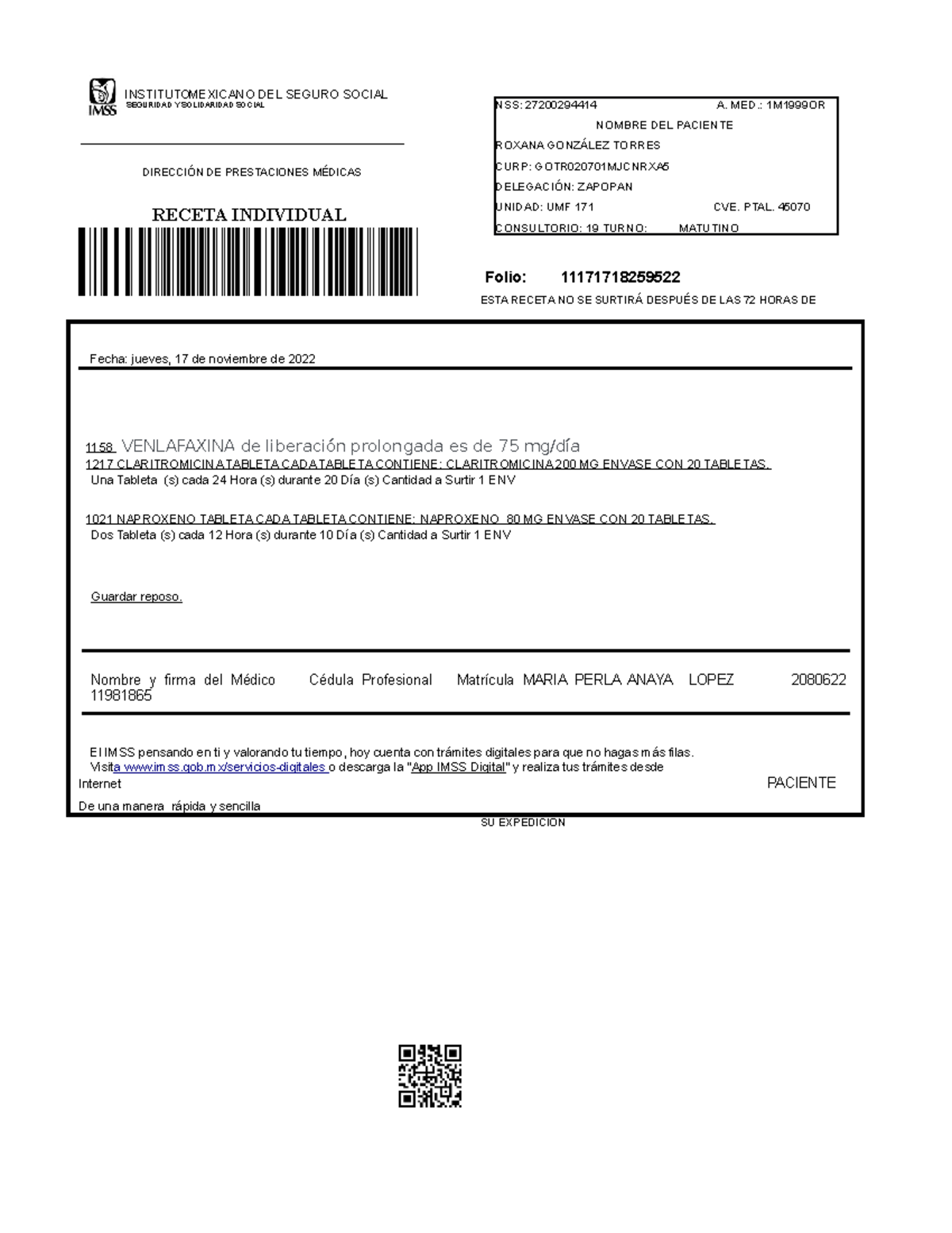 428905251 58560303 receta imss - DIRECCIÓN DE PRESTACIONES MÉDICAS ...