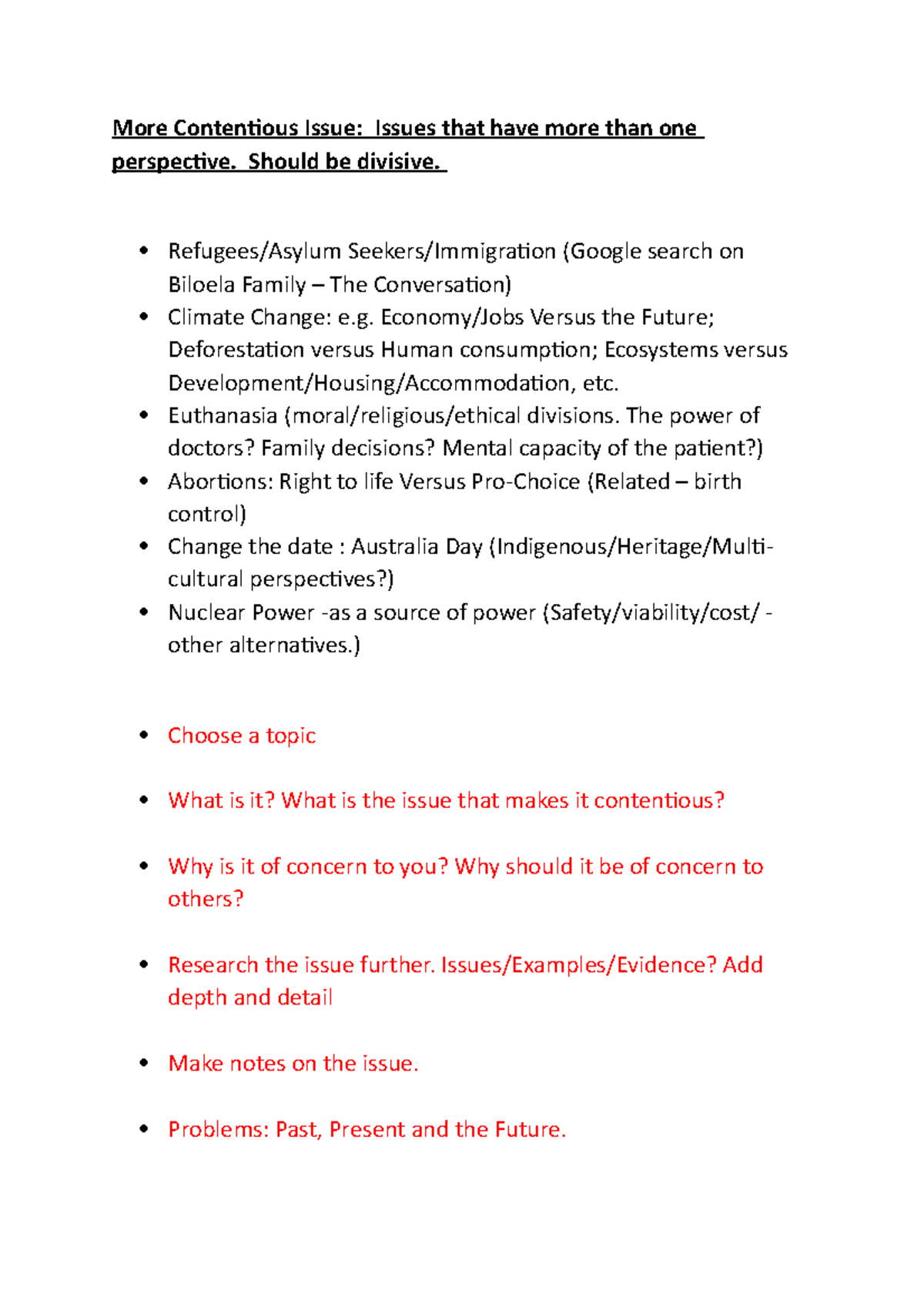 English Issues Planner End of Term 1 IA3 - More Contentious Issue ...