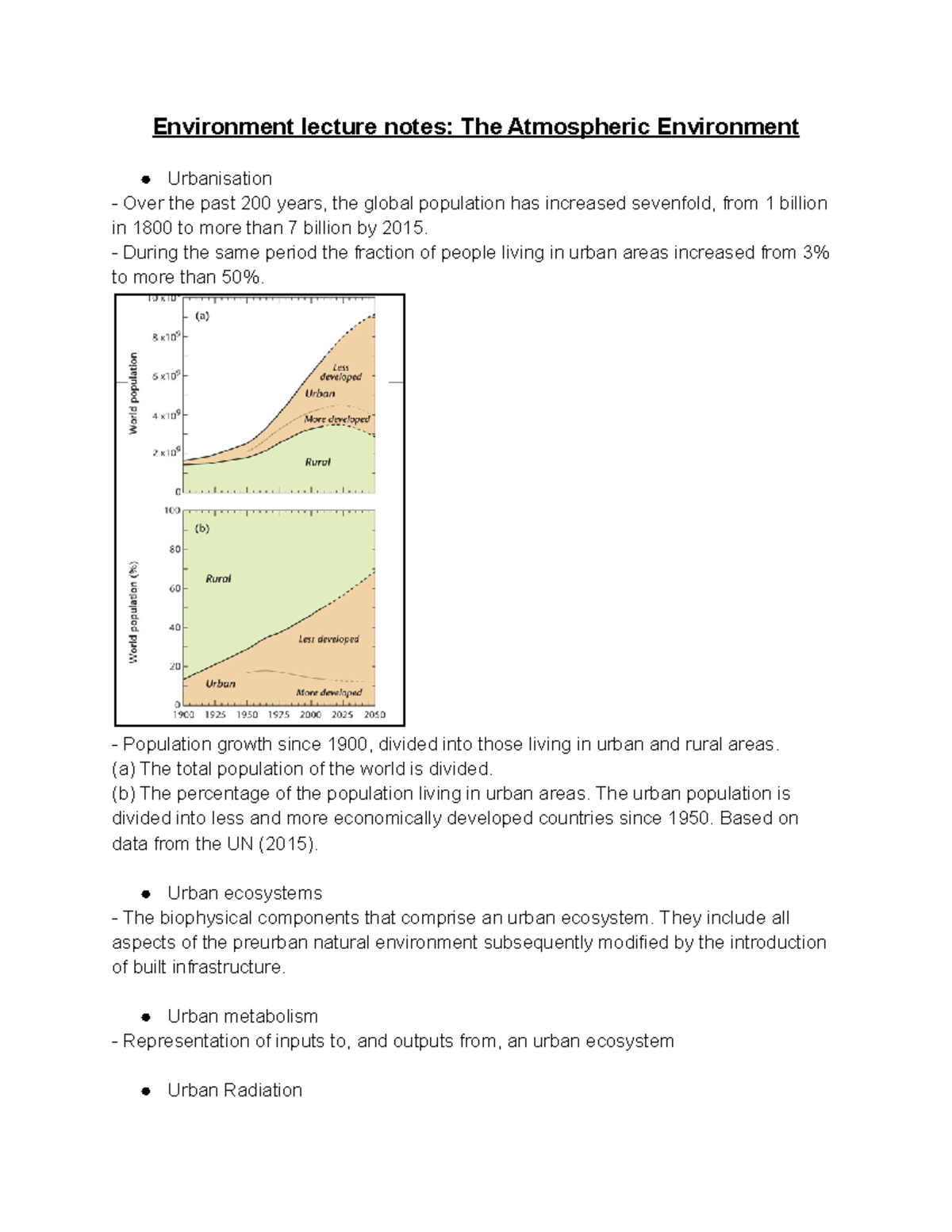 Environment lecture notes The Atmospheric Environment - During the same ...