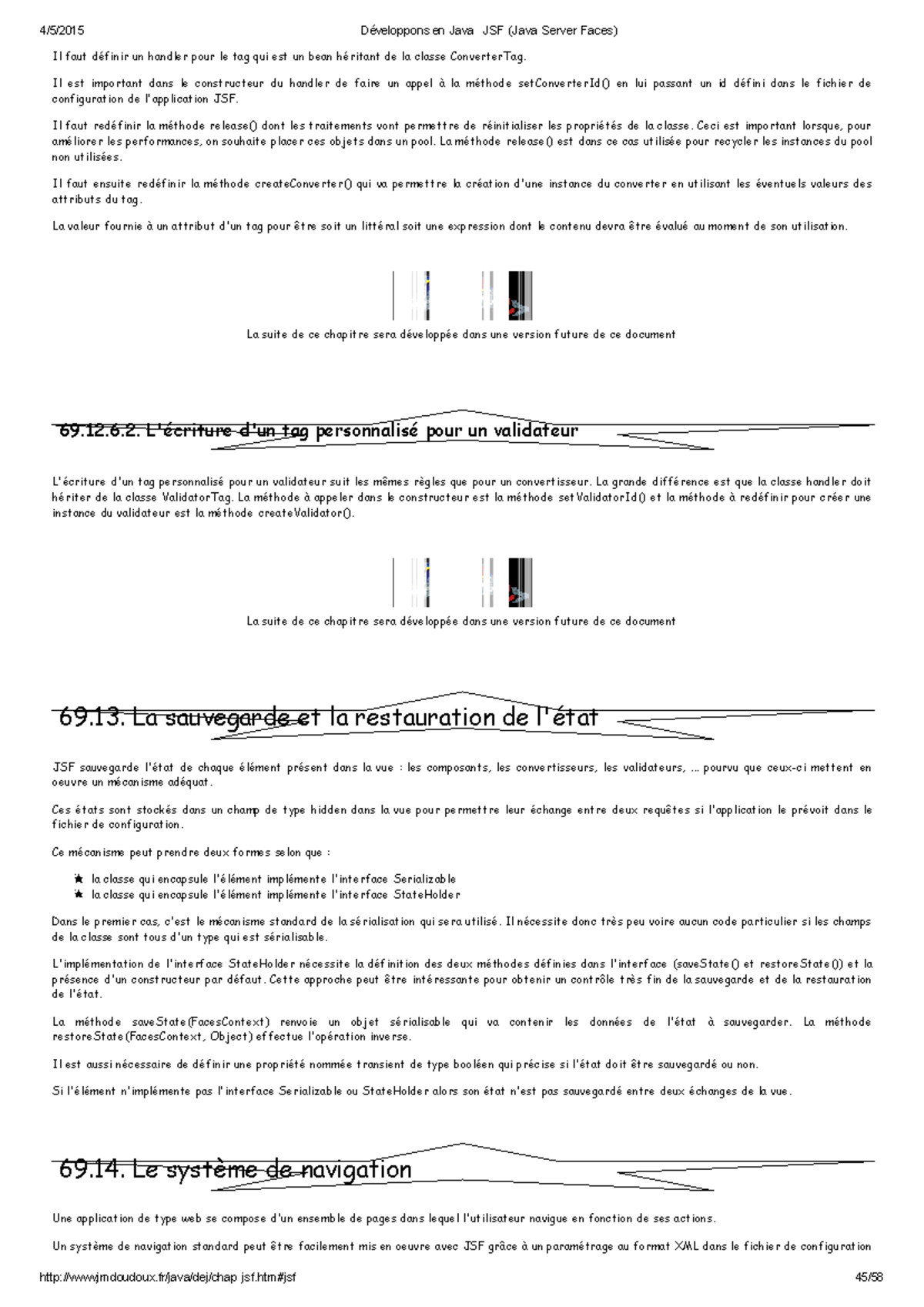 INF1120 Programmation -JAVA PART10 - Il faut définir un handler pour le tag qui est un bean ...