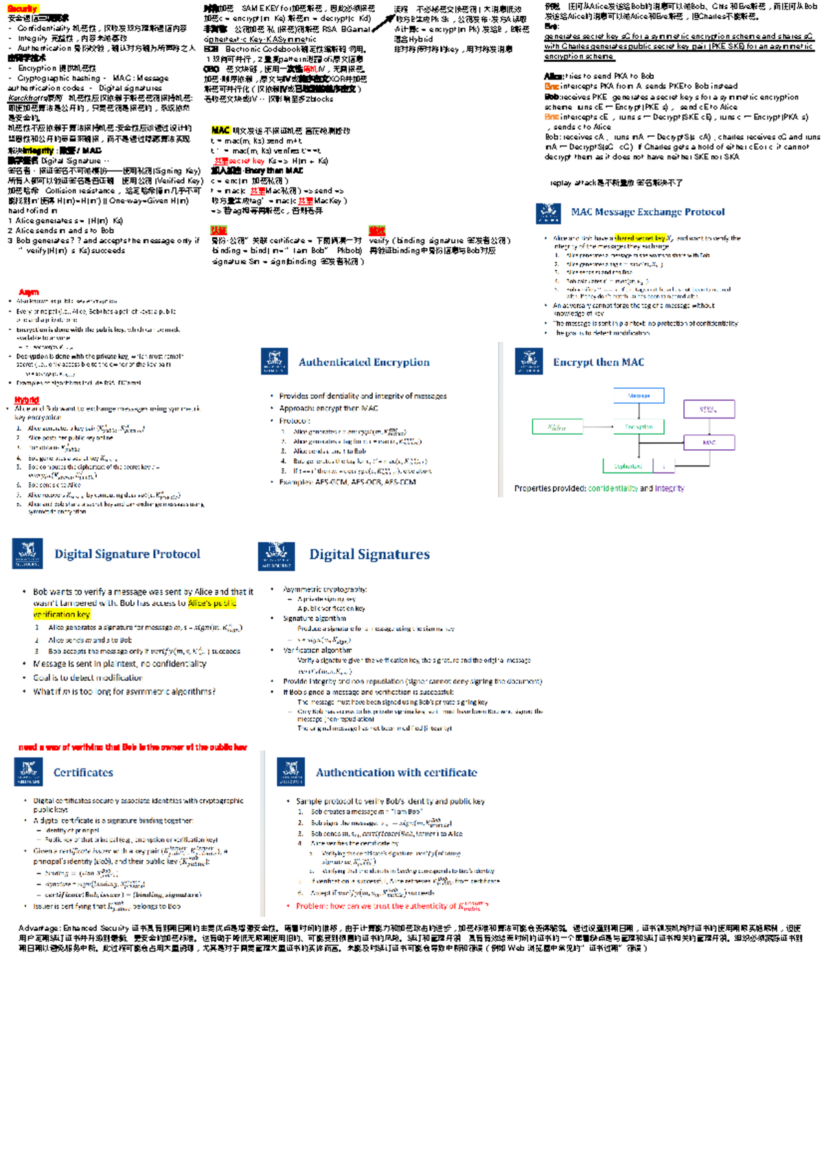 CS 101 Final Exam Study Notes on Cryptography and Security ...