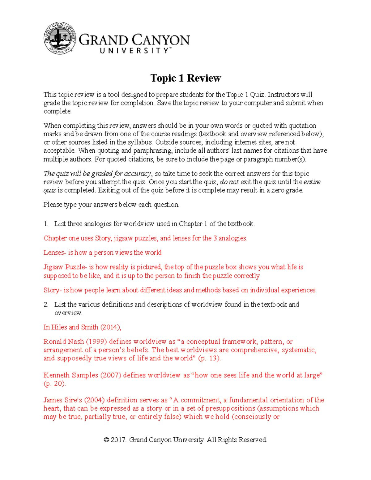 Topic 1 review - Topic 1 Review This topic review is a tool designed to ...