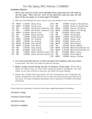 MA265 Final Exam 7 - N/A - Let m ≥ 1 and n ≥ 1 be two natural numbers such that m > n. Which of ...