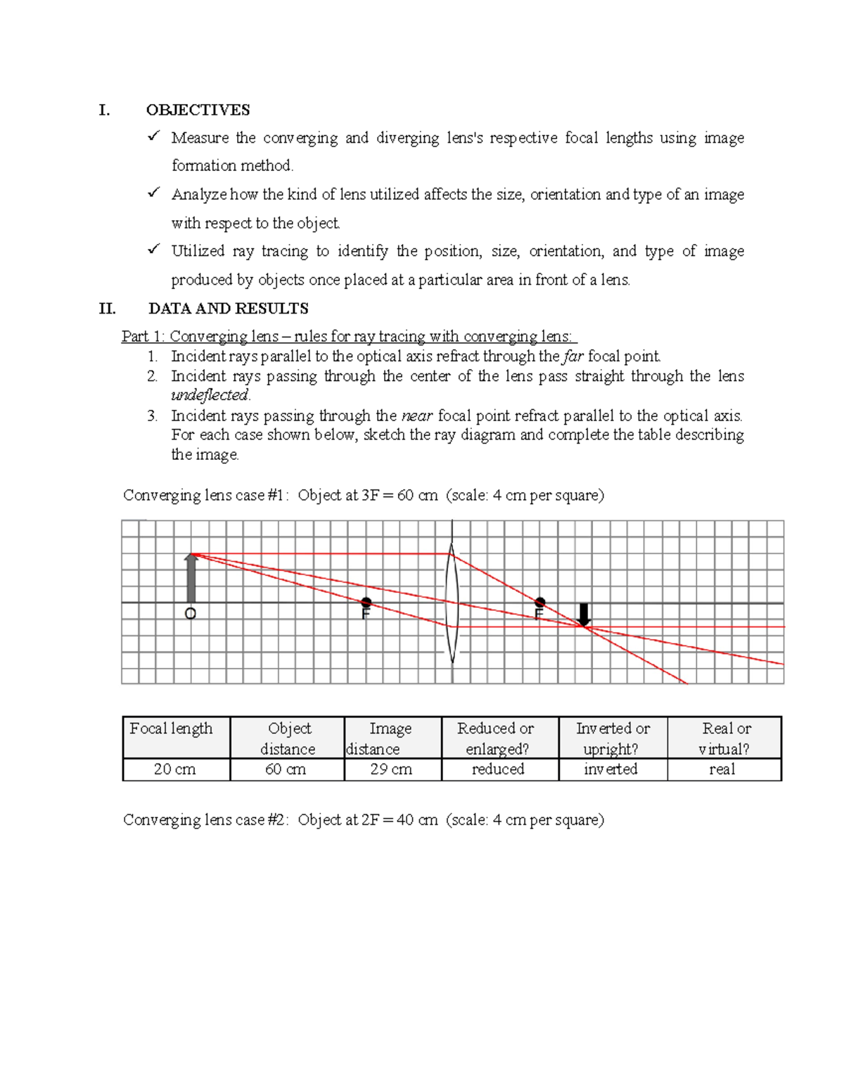 Physics Laboratory - Image Formation for a Convex and Concave Lens - I ...