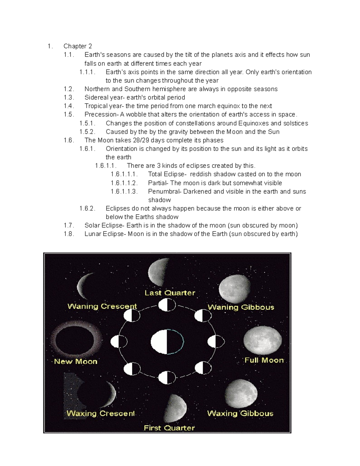 Chapter 2 summary for exam #1 - Chapter 2 Earth's seasons are caused by ...