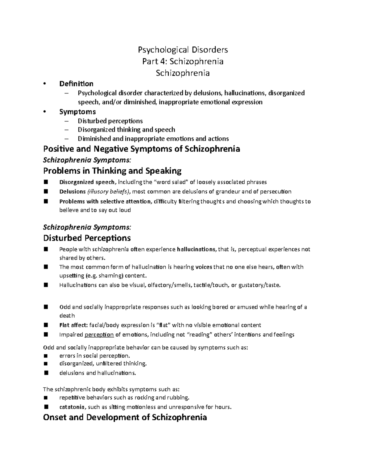 Ch. 15 Pt. 4 - Psychological disorders - Psychological Disorders Part 4 ...