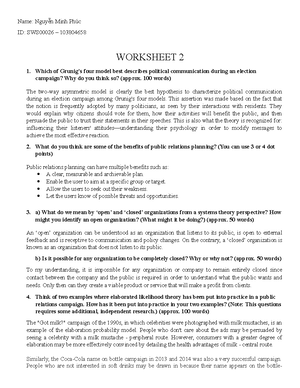 Public Relations Campaign - UPDATED Assignment PUB10001 Introduction to ...