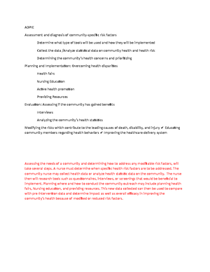 BSN 325 Practicum Time Sheet - BSN 325 Community Health Project Time ...