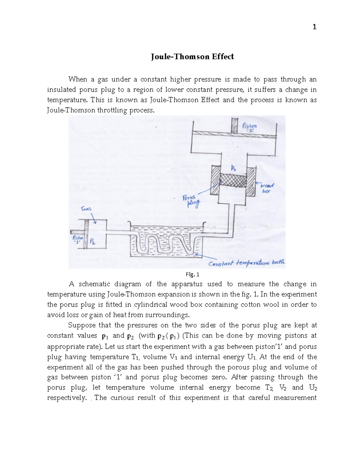 Joule-Thomson Effect - Joule-Thomson Effect When a gas under a constant ...