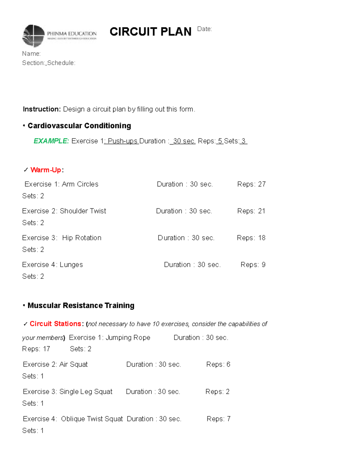 PED 030 Circuit Plan - ped 030 - Name: Section: Schedule: CIRCUIT PLAN ...