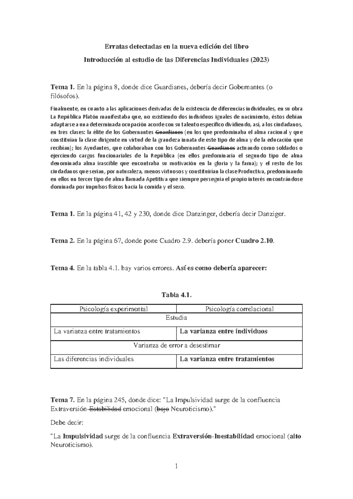 Erratas detectadas (nueva edición del libro) - 1 Erratas detectadas en la nueva edición del ...