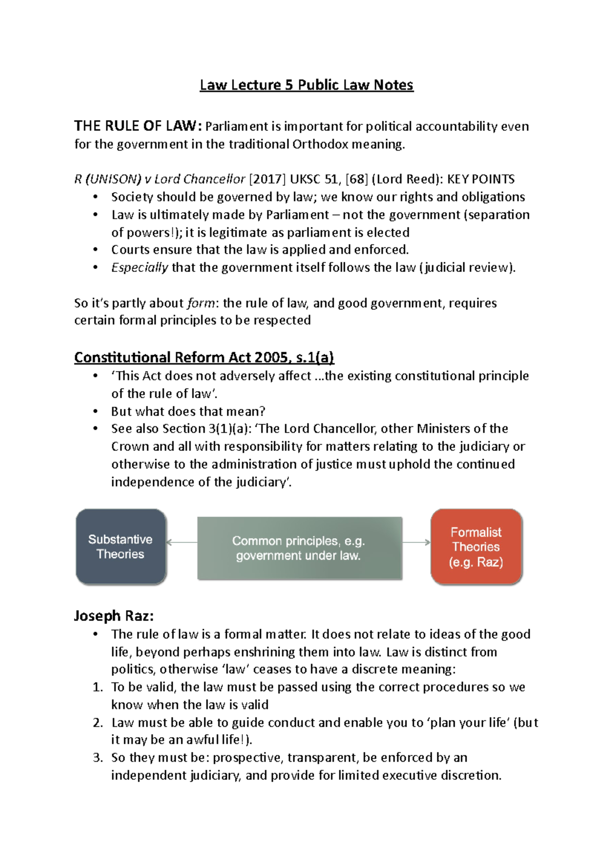 Law Lecture 5 Notes - LA1020 - RHUL - Studocu