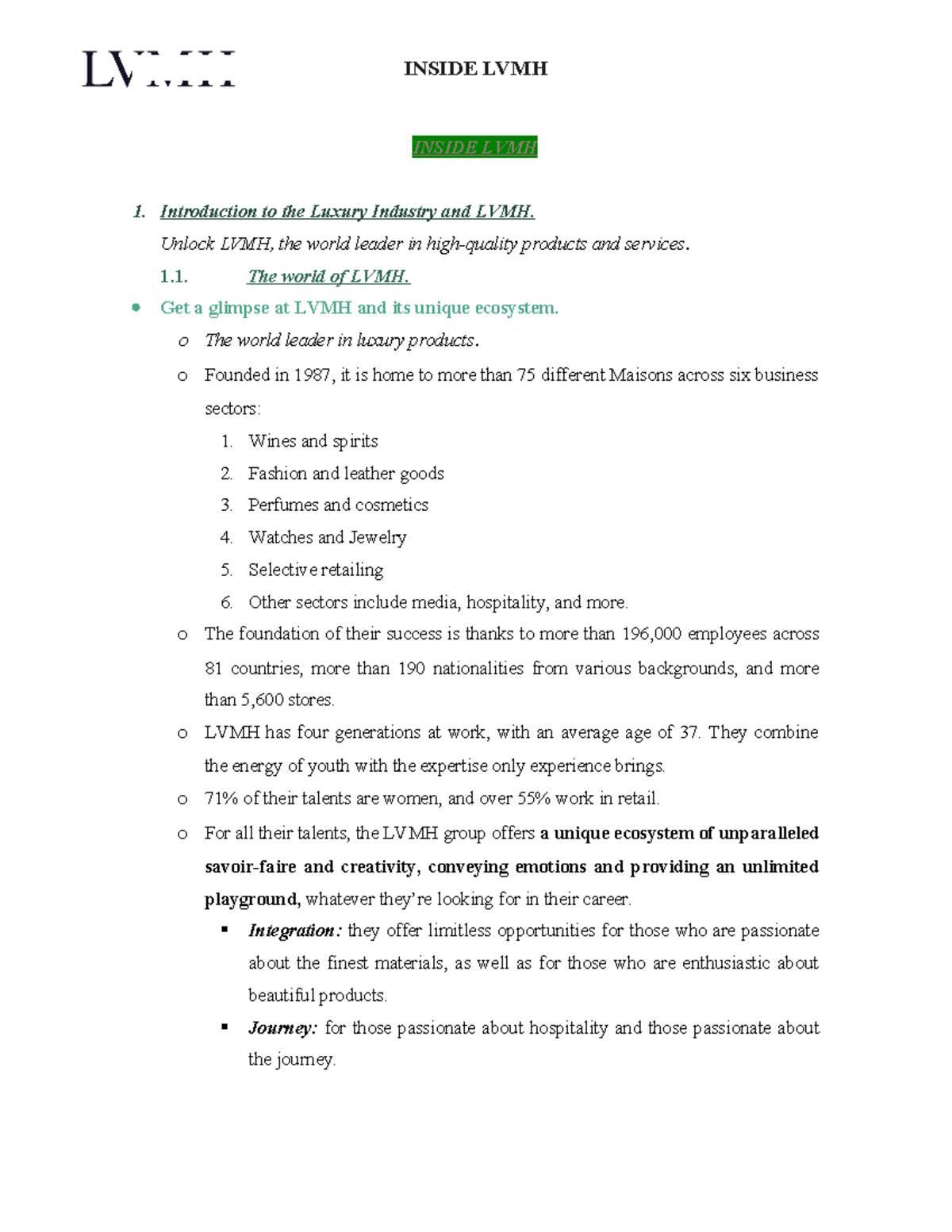 1. Inside LVMH - Resumen Mercadotecnia digital - INSIDE LVMH ...