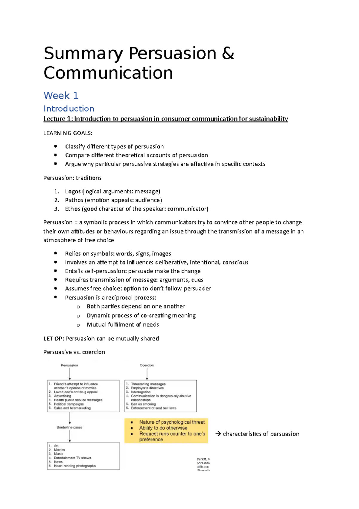 Summary Persuasion & communication - Summary Persuasion & Communication Week 1 Introduction ...