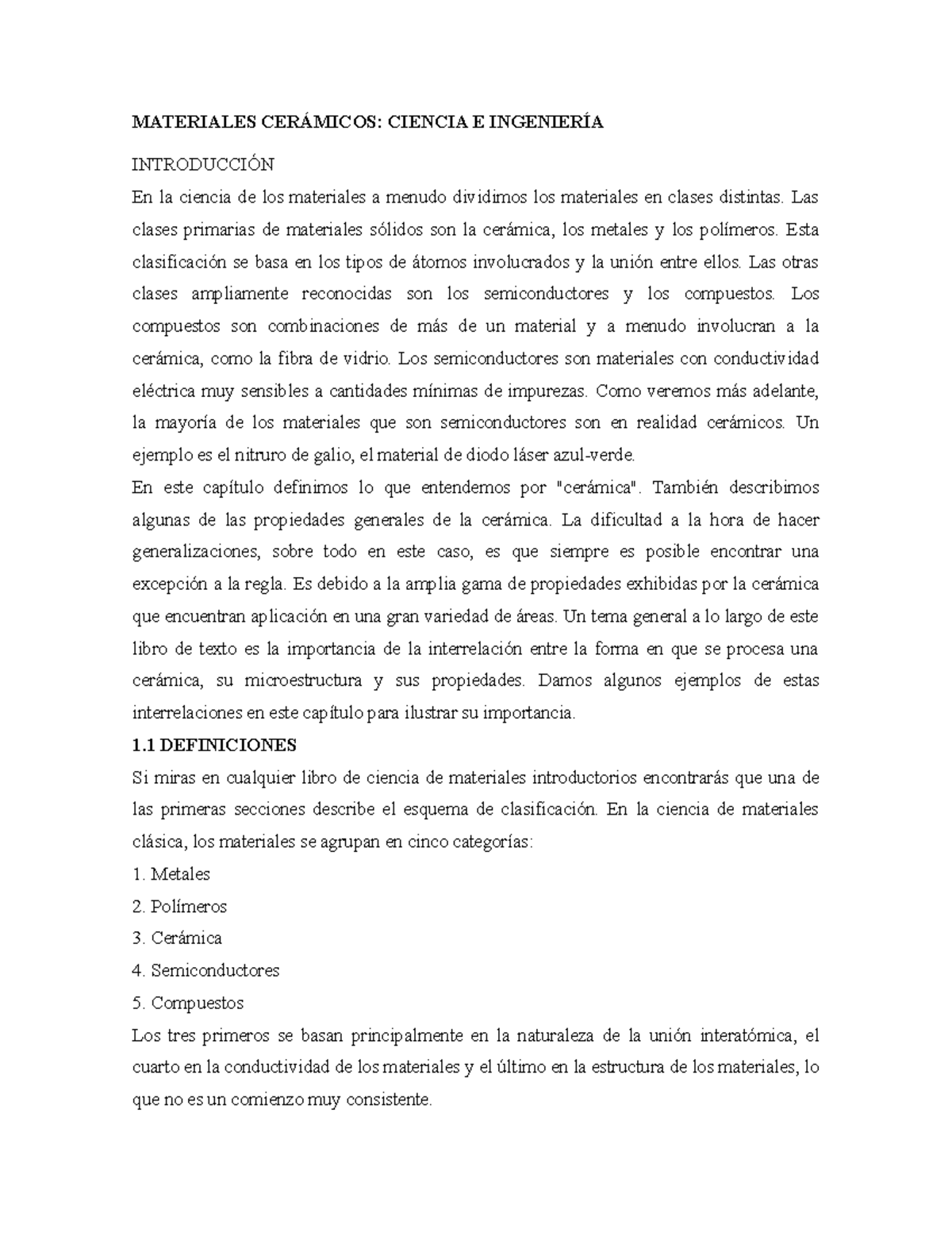 Ceramic Materials- Science AND Engineering - MATERIALES CERÁMICOS ...