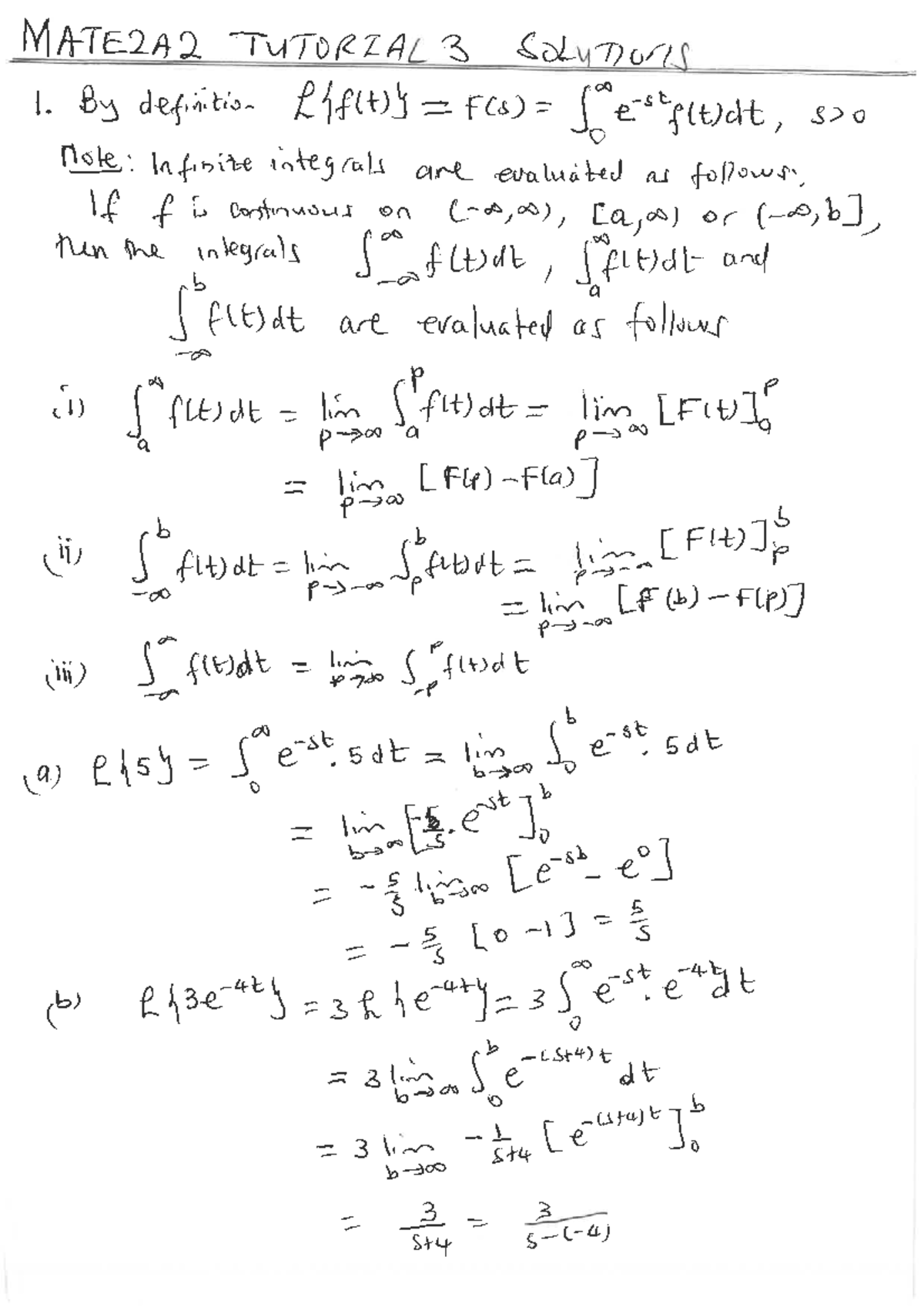 MATE2A2 Tut 4 Solutions - MATEAA2 - Studocu