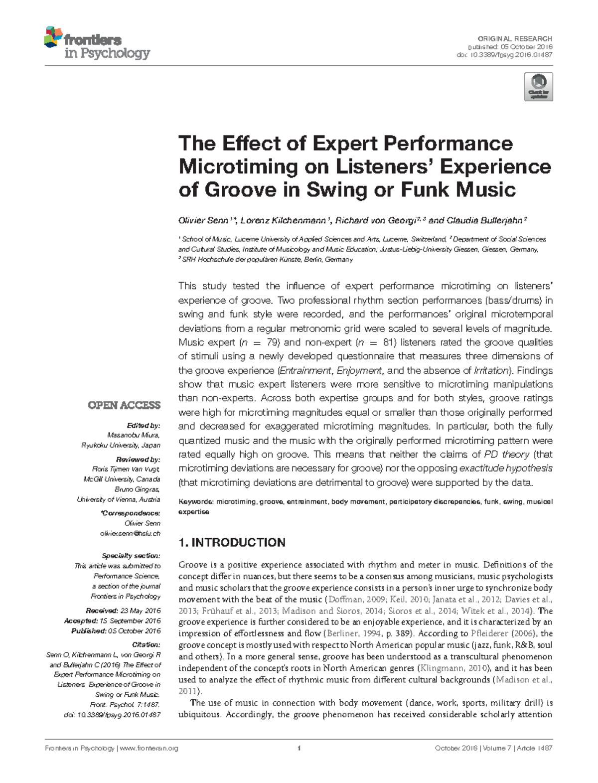 The effect of expert performance microtiming on listeners'experience of ...