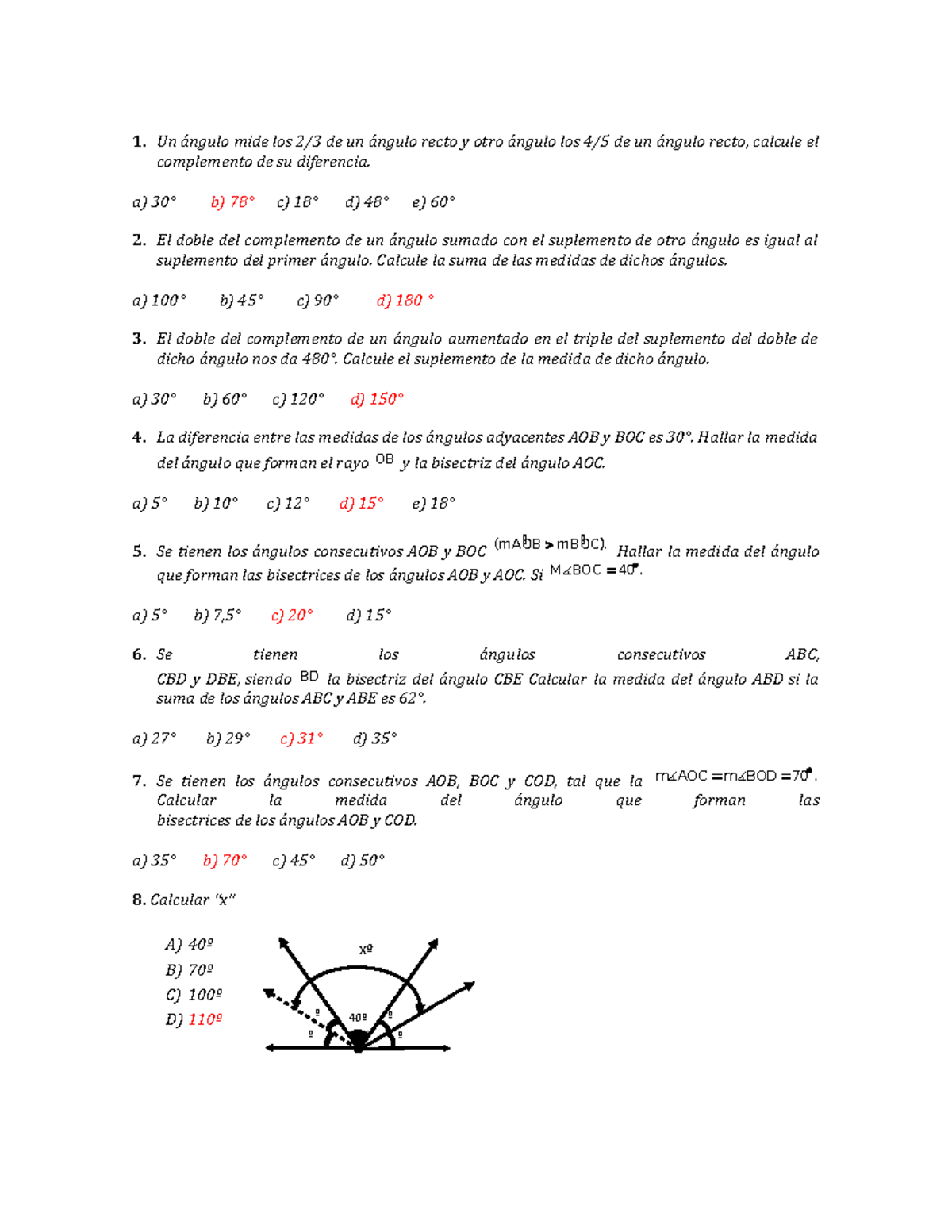 Tarea - de nada - 1. Un ángulo mide los 2/3 de un ángulo recto y otro ...