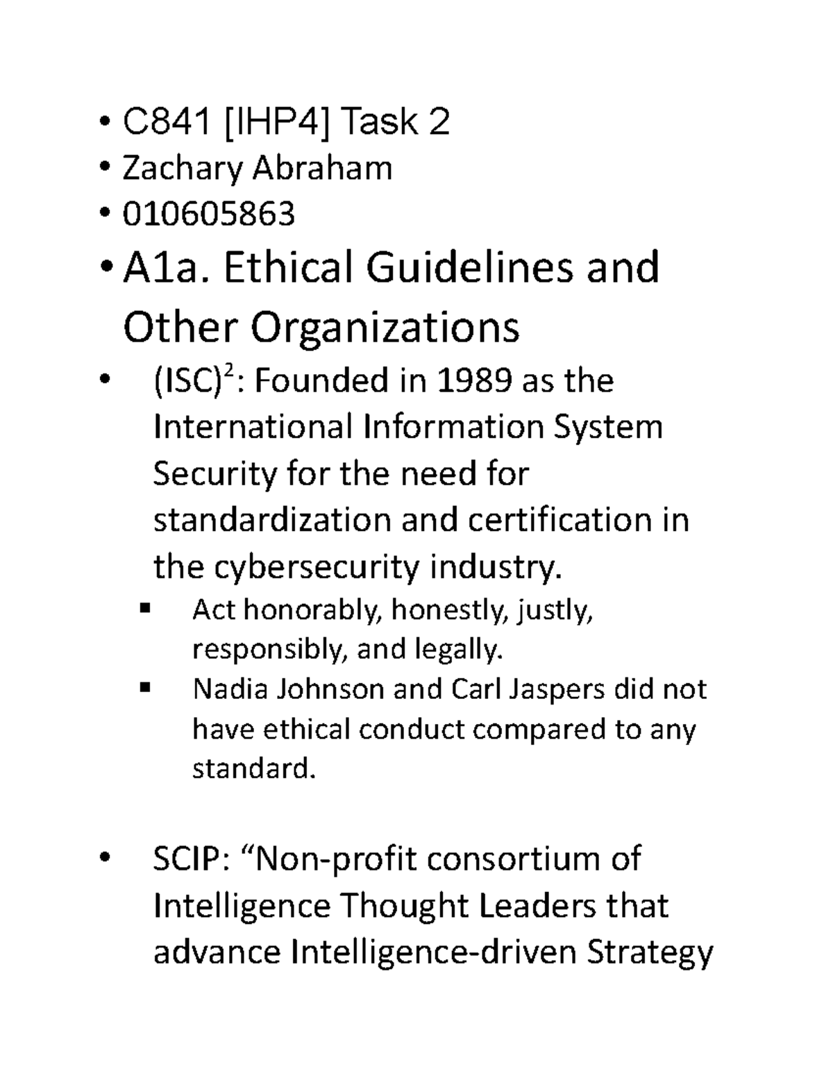 Powerpoint Task 2 - Document Format - C841 [IHP4] Task 2 Zachary ...