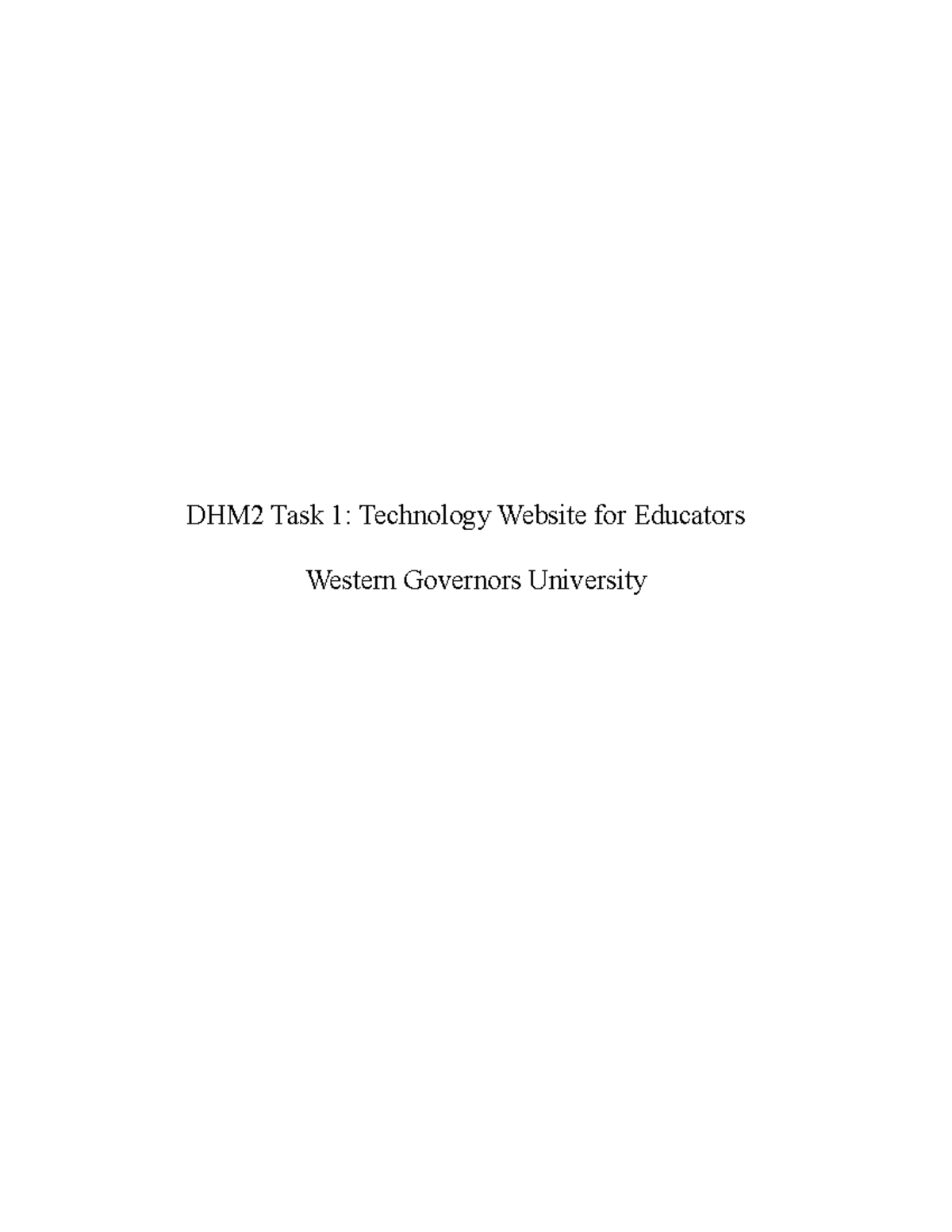 DHM2 Task 1- Technology Website for Educators - DHM2 Task 1: Technology ...