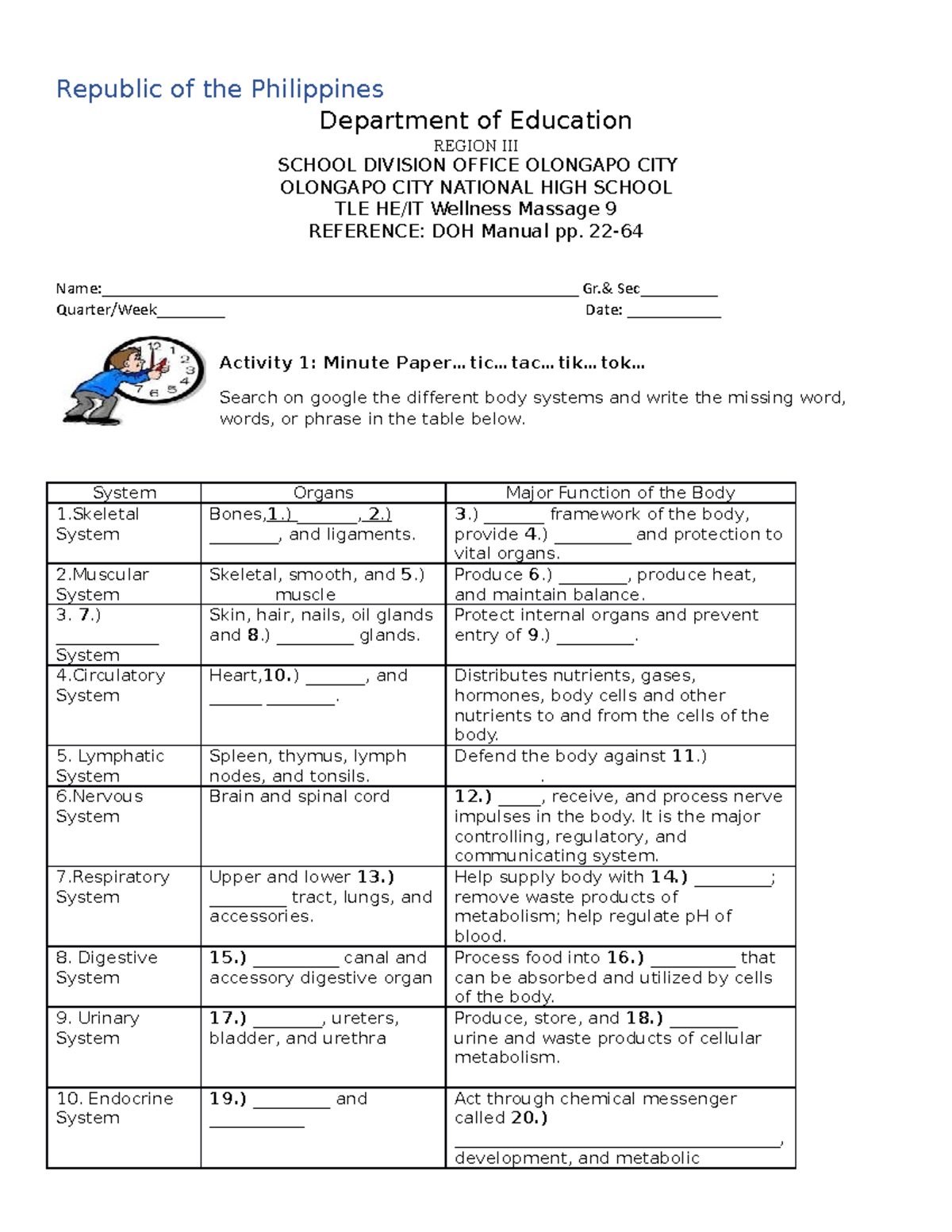 Performance-task Grade 10 - Republic of the Philippines Department of ...